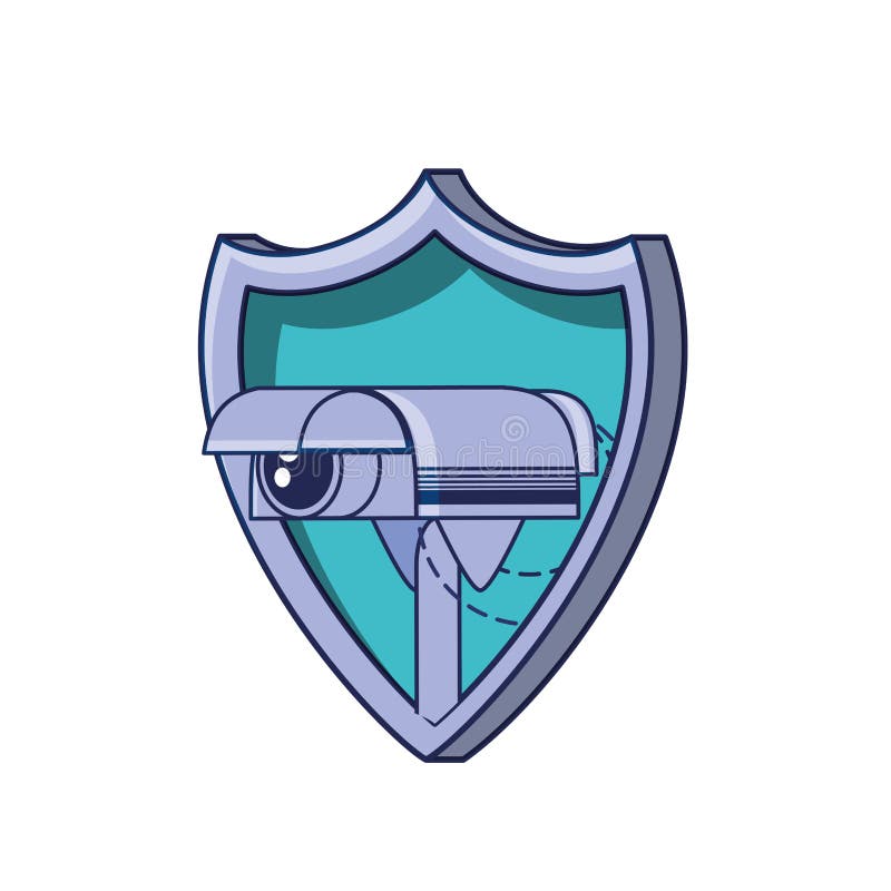 Cctv Camera in Shield Secure Stock Vector - Illustration of privacy ...