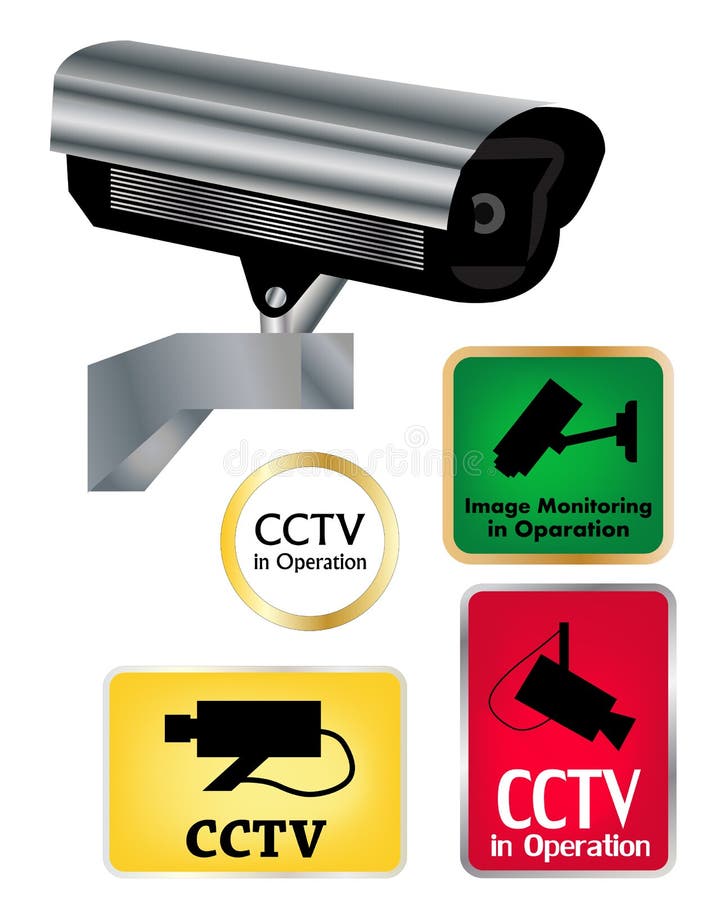 CCTV camera signs stock vector. Illustration of surveillance - 39665762