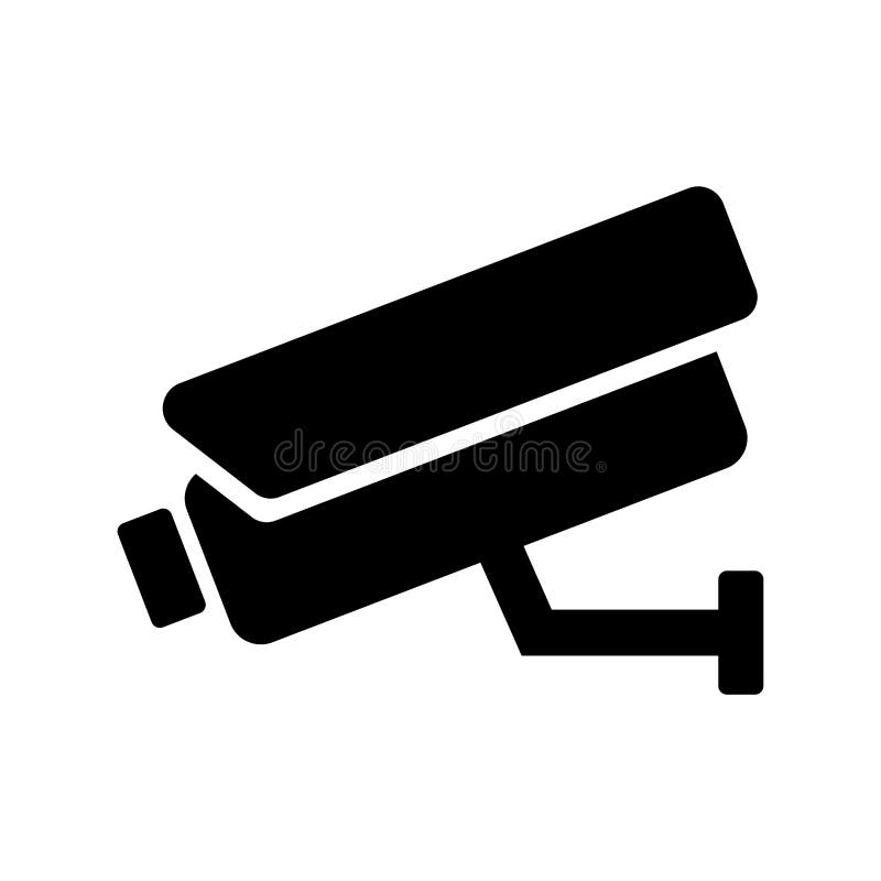 Cctv camera silhouette stock vector. Illustration of protection - 219235743
