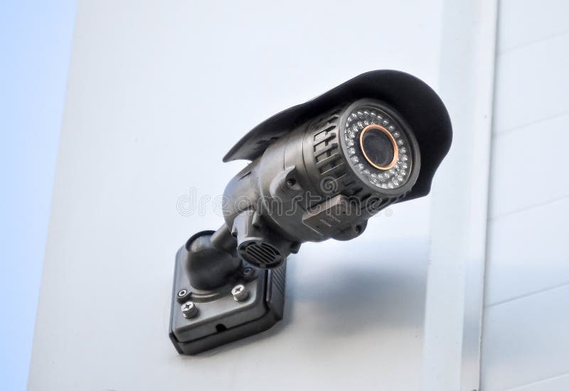 CCTV Camera on the Street on the Building Wall Stock Image - Image of ...