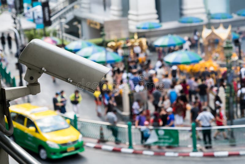 CCTV Camera Surveillance on the Big City Stock Photo - Image of cctv ...
