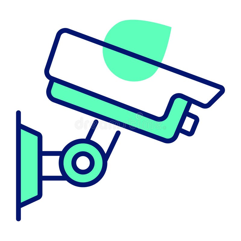 CCTV Camera Protection and Security Vector Icons Set Cyber Computer ...