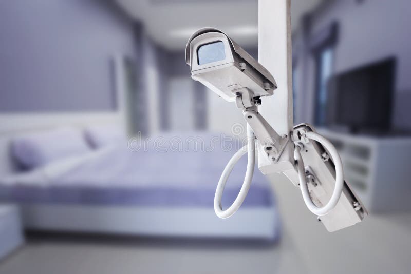 CCTV Camera Surveillance Operating with Bedroom Stock Photo - Image of ...