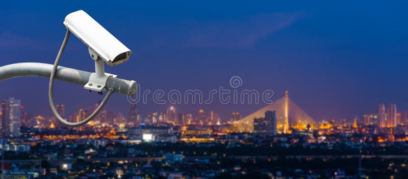 CCTV Camera Technology on Screen Display Stock Photo - Image of outdoor ...