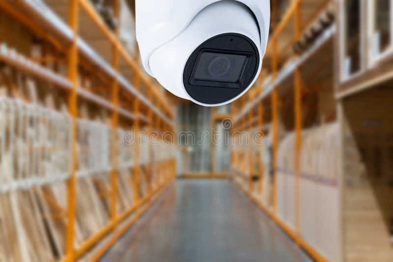 CCTV Camera or Surveillance Operating Inside Industrial Factory. Stock ...