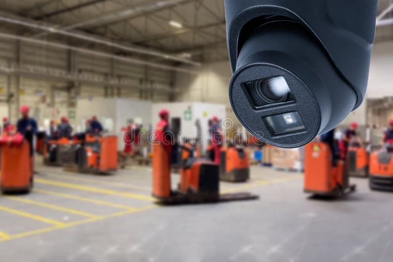 CCTV Camera or Surveillance Operating Inside Industrial Factory. Stock ...