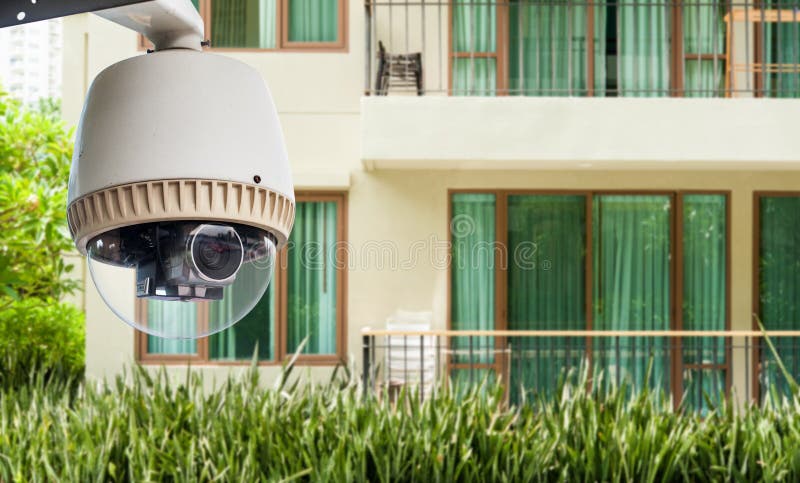 Side View Of Cctv Camera For Video Surveillance Stock Photo - Image of ...