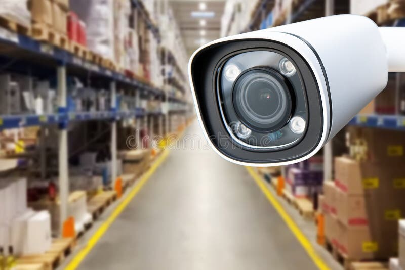 CCTV Camera or Surveillance Operating in Store or Warehouse. Stock ...
