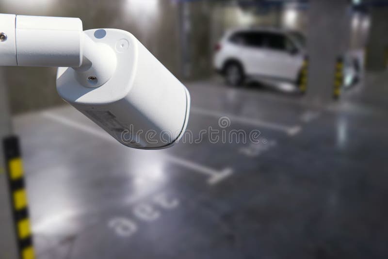 CCTV Camera or Surveillance System on Indoor Car Parking. Stock Image ...