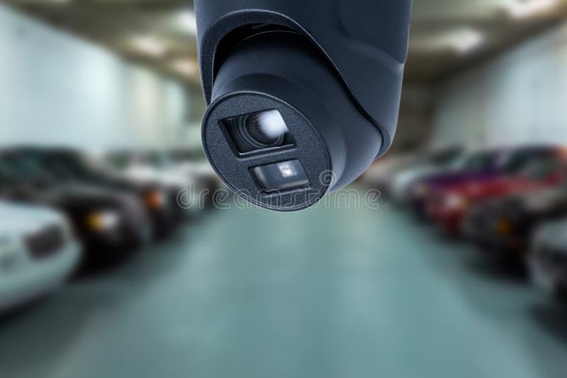 CCTV Camera or Surveillance System on Indoor Car Parking. Stock Photo ...