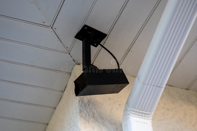 Cctv Camera System on the Roof Home Security System on the Roof of ...