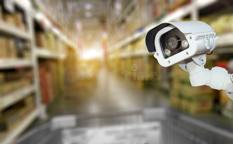 CCTV Camera System Security in Shopping Mall Supermarket Blur Ba Stock ...
