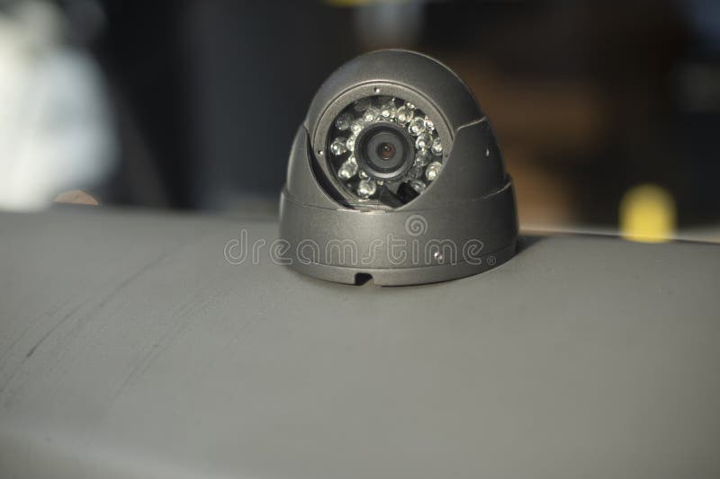 CCTV Camera in Transport. Video Camera in Bus Stock Image - Image of ...
