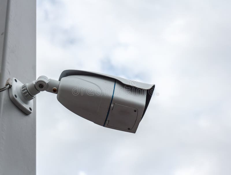 CCTV Camera Installed on Pillar Office Building Stock Image - Image of ...