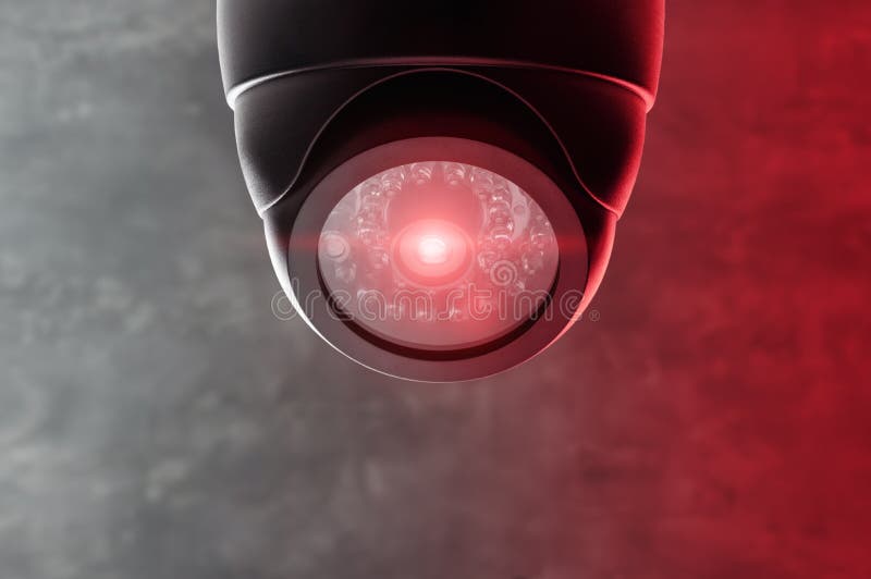 CCTV Camera Under the Ceiling. Cameras Work Day and Night Video ...