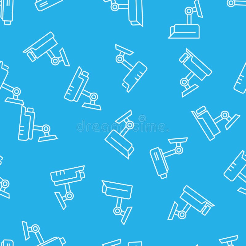 CCTV Camera Vector Blue Seamless Texture or Pattern Stock Vector ...