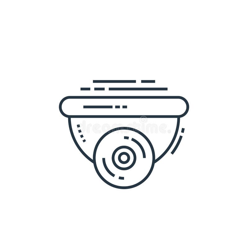 Cctv Camera Vector Icon Isolated on White Background. Outline, Thin ...