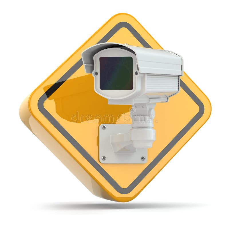 Video surveillance sign stock illustration. Illustration of hour - 24684086