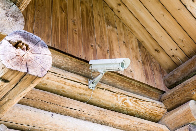 CCTV Camera on the Wall of a Country House Stock Image - Image of ...