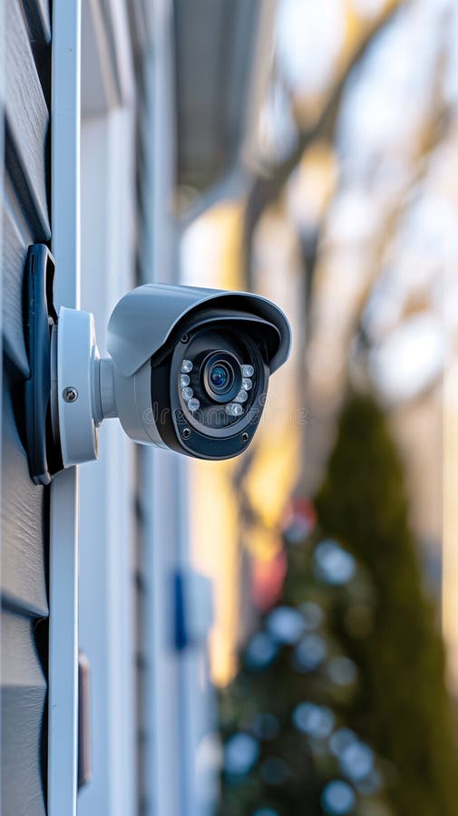 CCTV Camera on the Wall of the House. Stock Illustration - Illustration ...