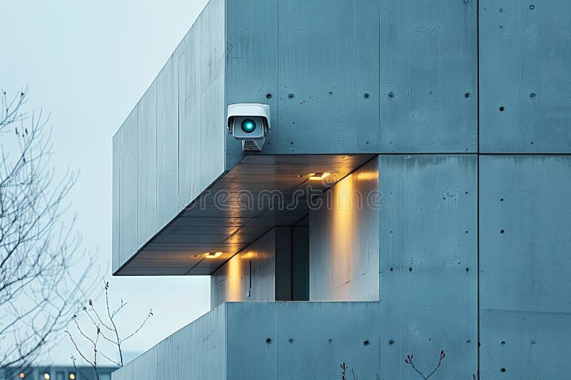A CCTV Camera on the Wall of a Modern Building. Generative AI Stock ...