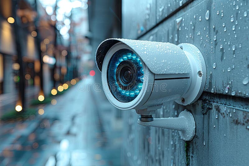A CCTV Camera on the Wall of a Modern Building. Generative AI Stock ...