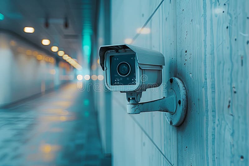 A CCTV Camera on the Wall of a Modern Building. Generative AI Stock ...