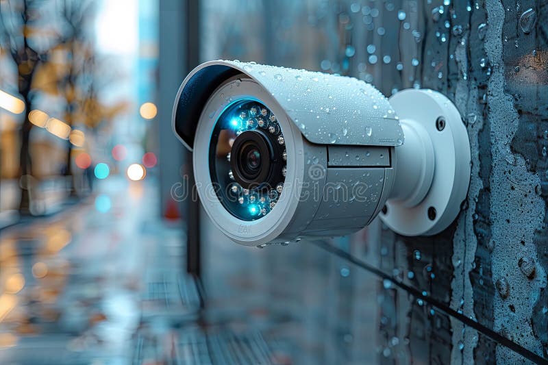 A CCTV Camera on the Wall of a Modern Building. Generative AI Stock ...