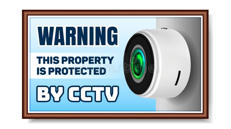 Cctv Camera on Warning Nameplate Poster Vector Stock Vector ...