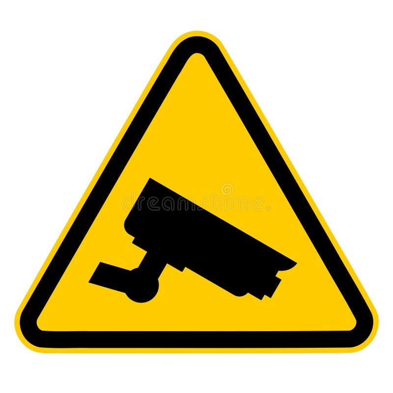 CCTV camera warning sign stock vector. Illustration of isolated - 235441710