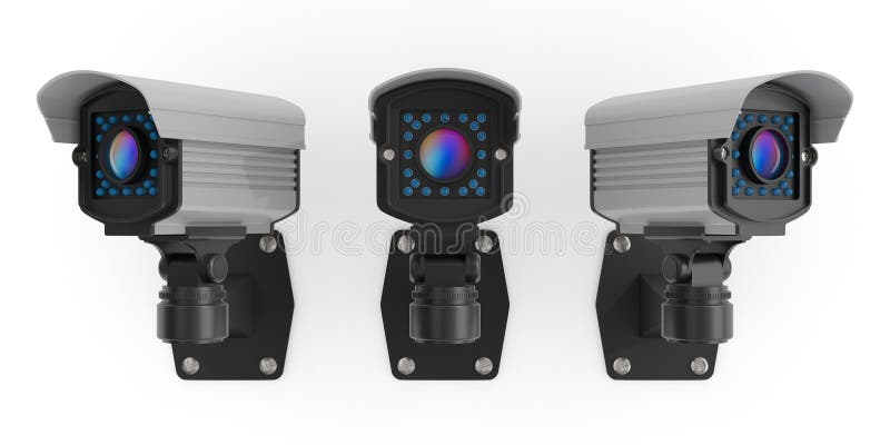 CCTV Camera on White Background. Isolated 3D Illustration Stock ...