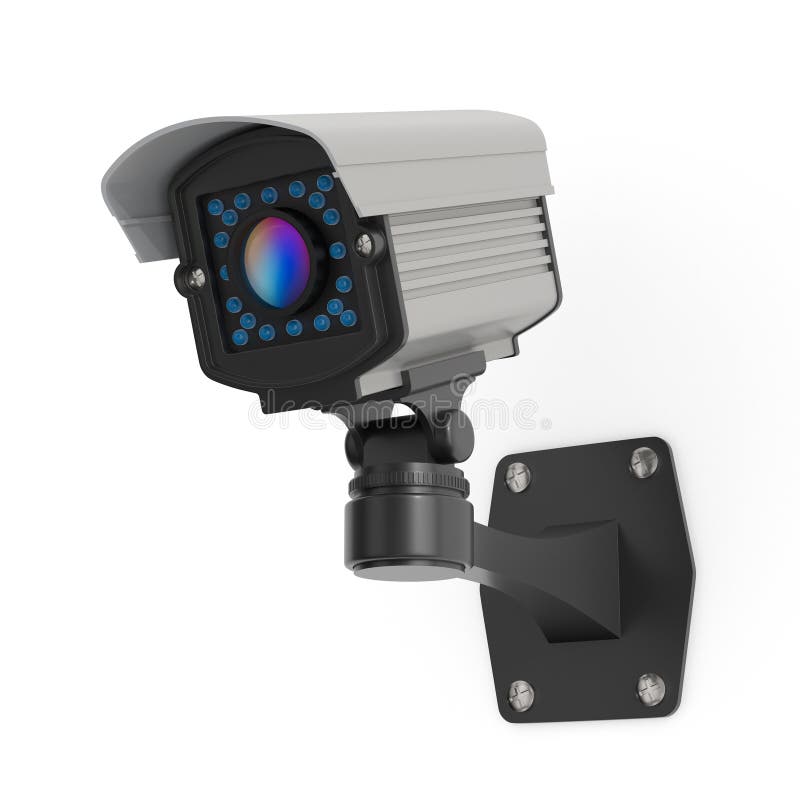 CCTV Camera on White Background. Isolated 3D Illustration Stock ...