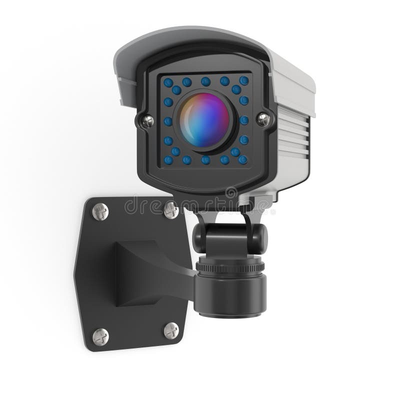 Cctv Camera Isolated on White Stock Illustration - Illustration of look ...