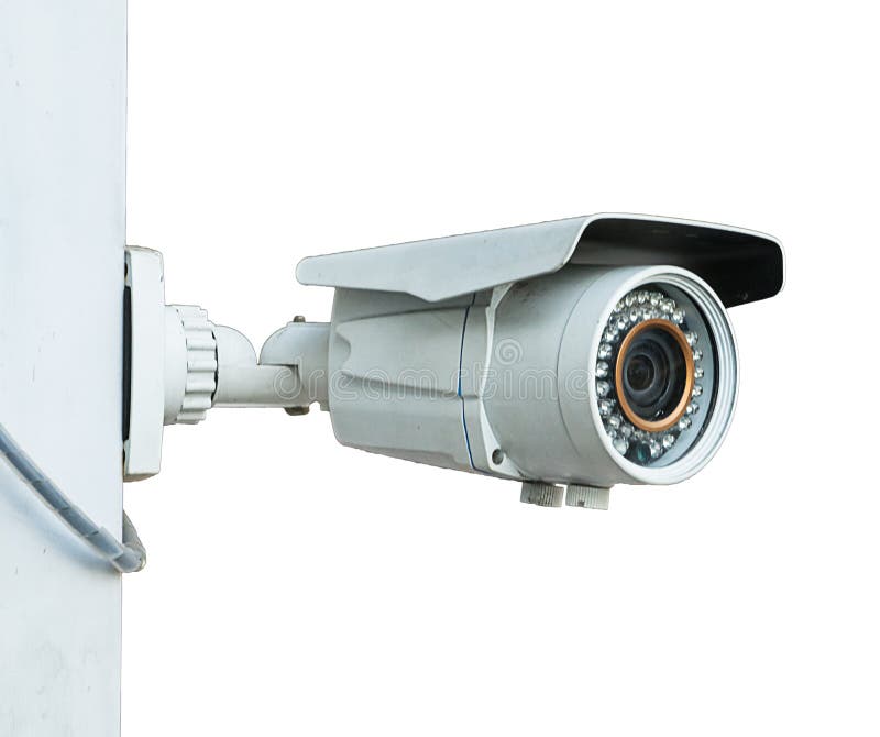 Cctv Camera on White Background Stock Photo - Image of outdoor ...