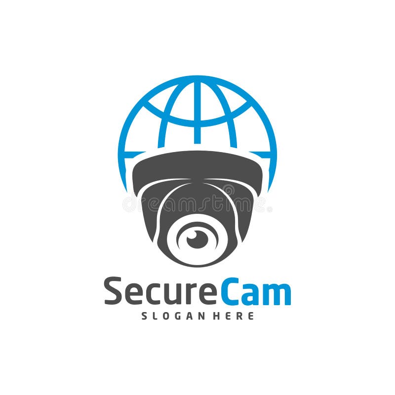 CCTV Camera with World Logo Design Vector Template, Concept Symbol ...