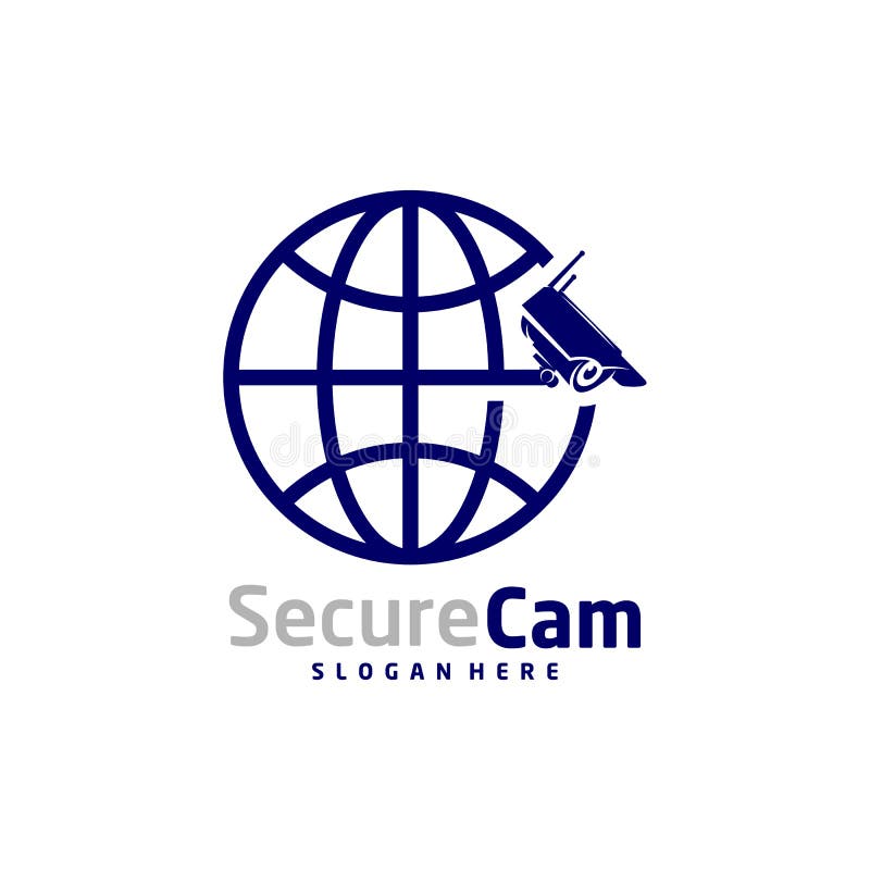 CCTV Camera with World Logo Design Vector Template, Concept Symbol ...
