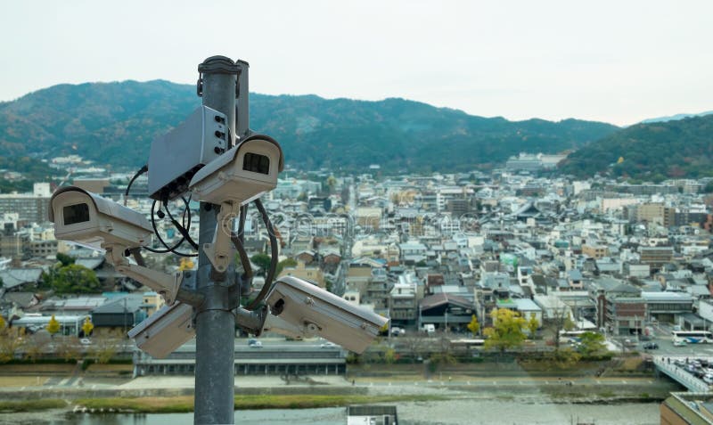 CCTV cameras stock image. Image of hill, monitoring, event - 70752313