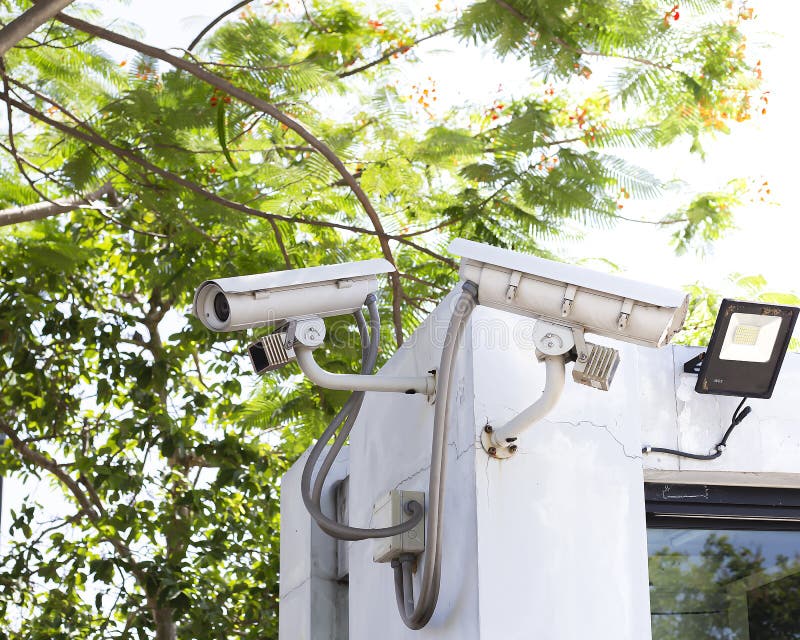CCTV Camera Installed Outside the Building Safety Protection Concept ...