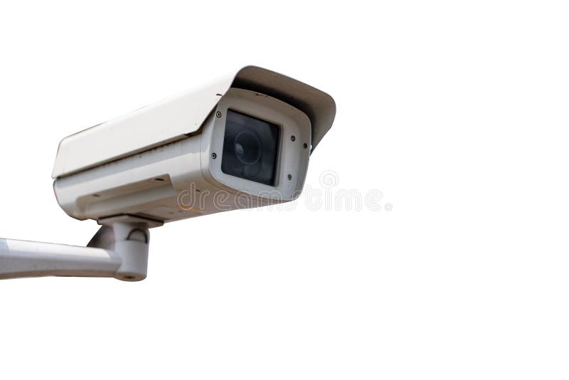 CCTV Cameras Installed Outside on White Background Stock Image - Image ...
