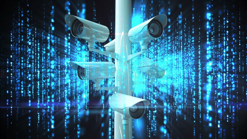 CCTV Cameras Over a Busy Road Stock Video - Video of animation, closed ...