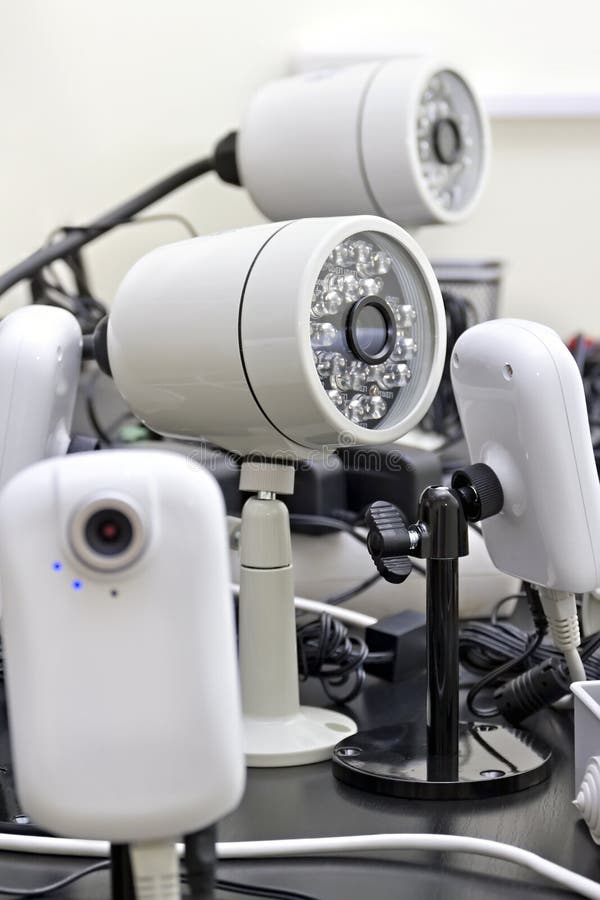 CCTV cameras pre-wired stock image. Image of electric - 42569547