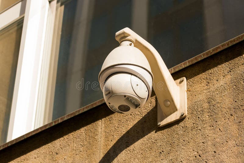 CCTV Cameras on the Wall Mounted Stock Photo - Image of alarm ...