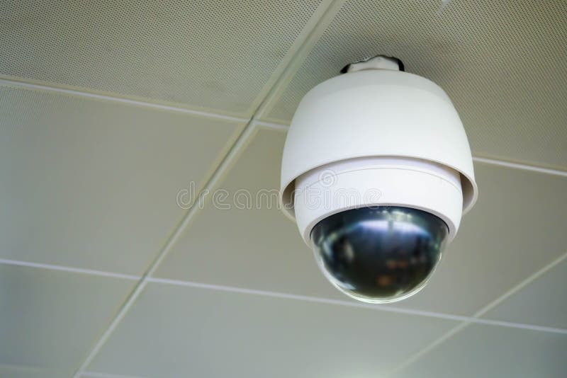 CCTV on the ceiling. stock image. Image of surveillance - 113226587