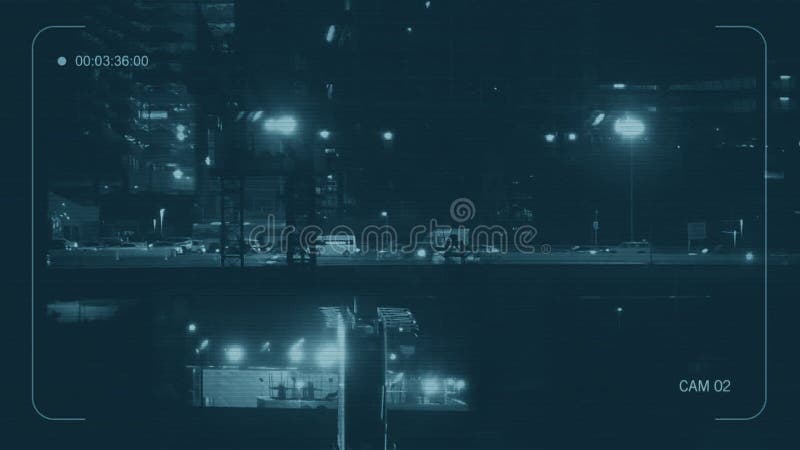 CCTV Central City Road at Night Stock Video - Video of camera, privacy ...