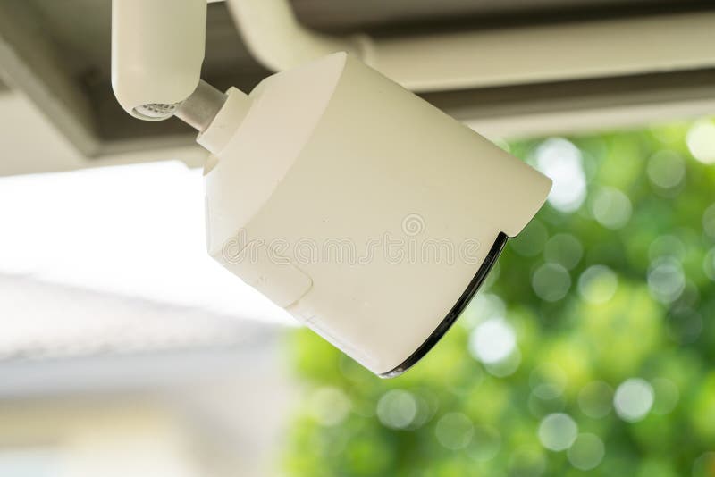 CCTV Closed Circuit Camera at Wall House, Security System Concept Stock ...