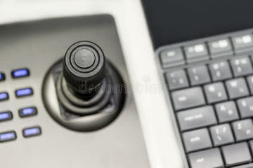 CCTV Control Panel. Surveillance Camera Navigation Panel. Joystick and ...