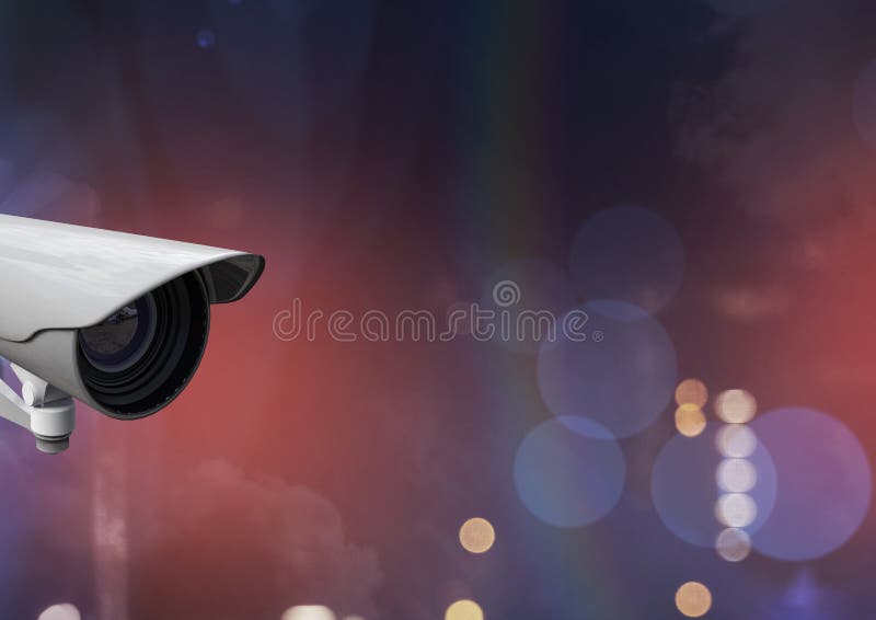 CCTV Controlled at Night with Colored Lights Stock Image - Image of ...