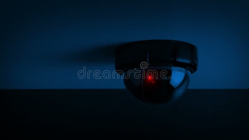 CCTV Dome with Red Light in Dark Office Stock Footage - Video of ...