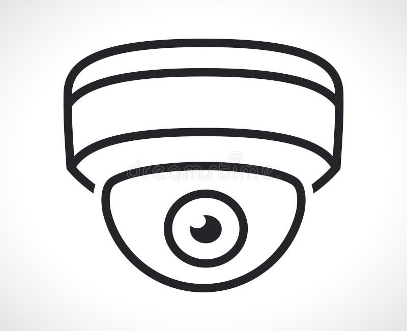 Cctv Dome Outline Icon Isolated Stock Vector - Illustration of outline ...