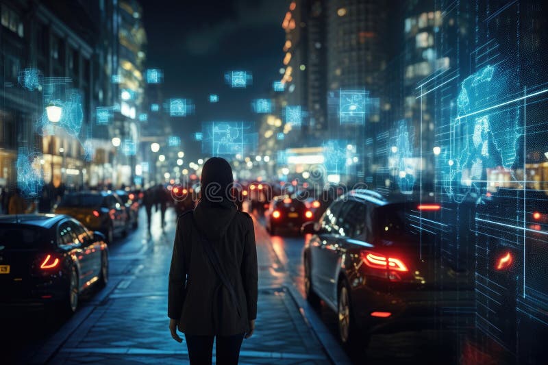 CCTV Footage of a Crowd Walking Down a Busy City Street. Comprehensive ...